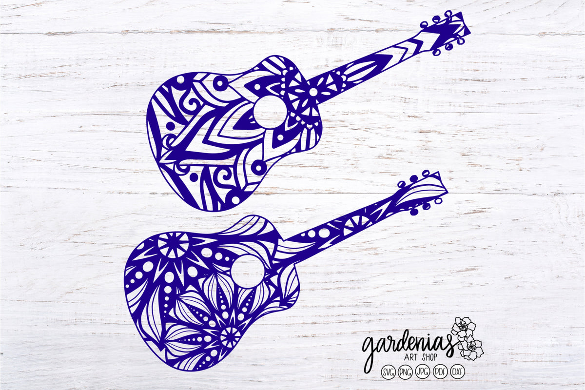 Guitar Mandalas SVG Cut File – Gardenias Art Shop